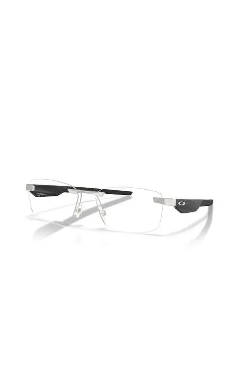 Oakley 57mm Rectangle Rimless Optical Glasses - Silver
