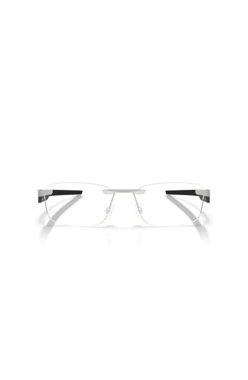 Oakley 57mm Rectangle Rimless Optical Glasses - Silver