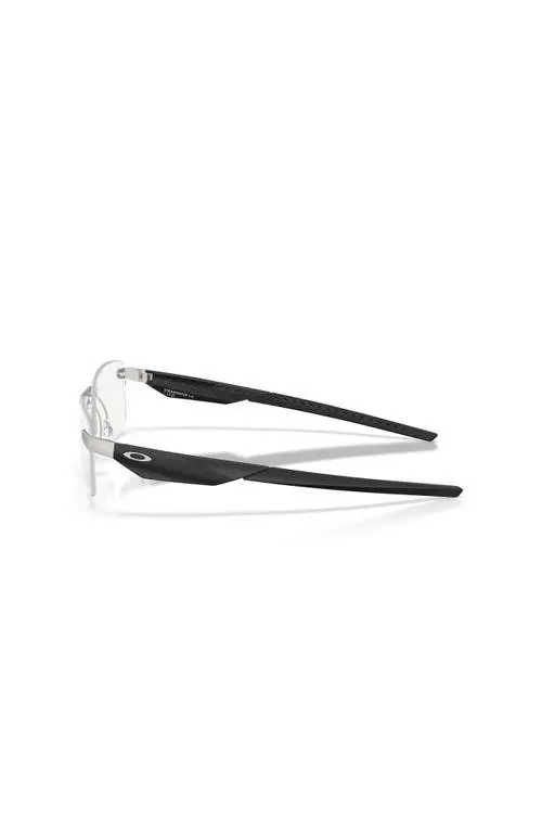 Oakley 57mm Rectangle Rimless Optical Glasses - Silver