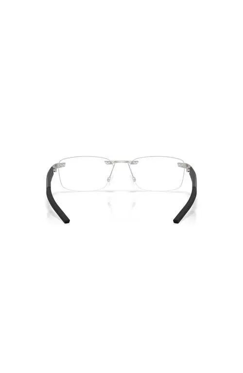 Oakley 57mm Rectangle Rimless Optical Glasses - Silver