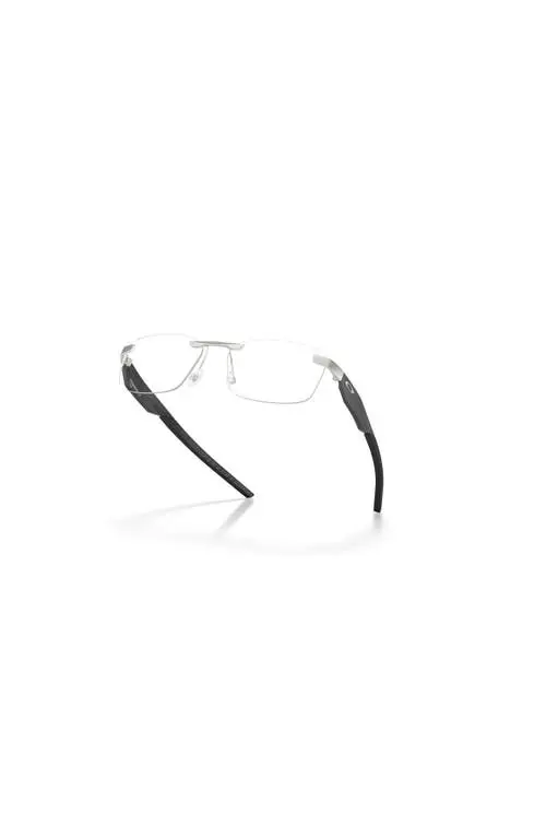 Oakley 57mm Rectangle Rimless Optical Glasses - Silver