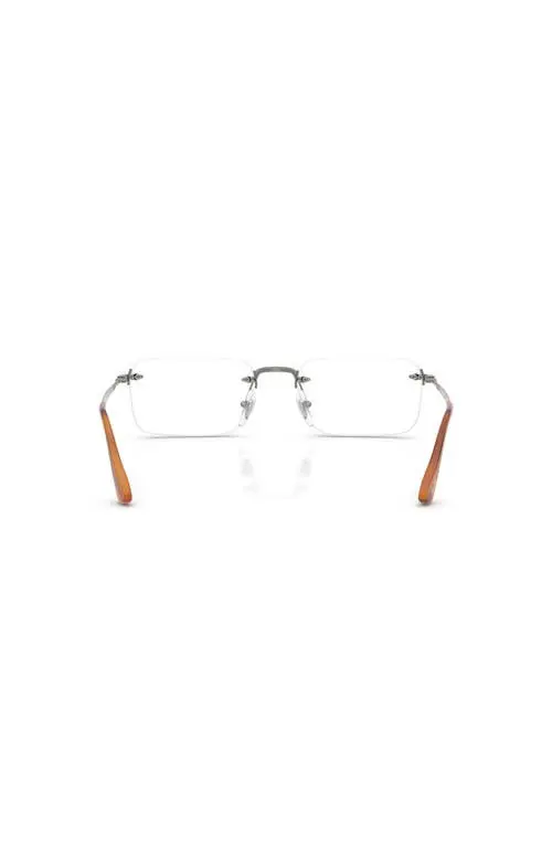 Persol 55mm Rectangle Optical Glasses - Grey