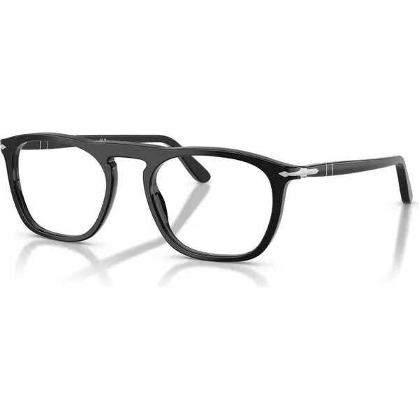 Persol 51mm Square Full Rim Eyeglasses - Black