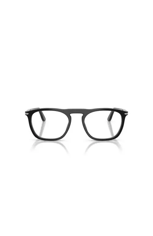 Persol 51mm Square Full Rim Eyeglasses - Black