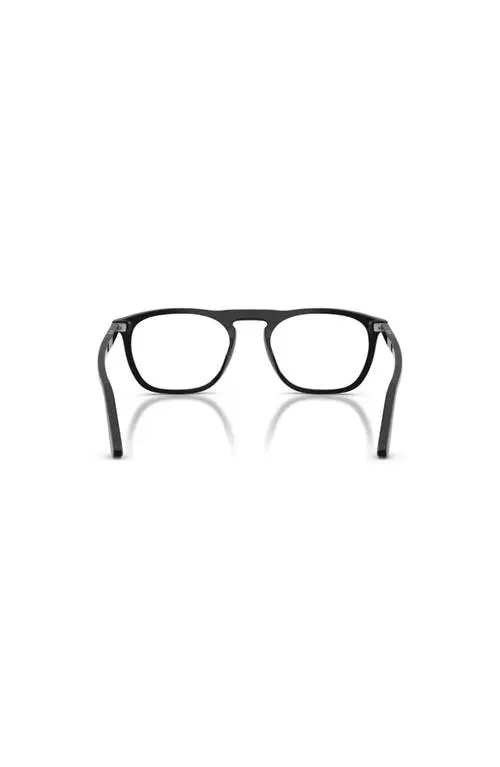 Persol 51mm Square Full Rim Eyeglasses - Black