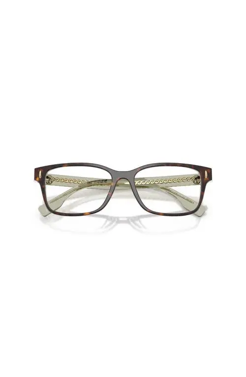 Tory Burch 53mm Rectangle Optical Glasses - Tortoise