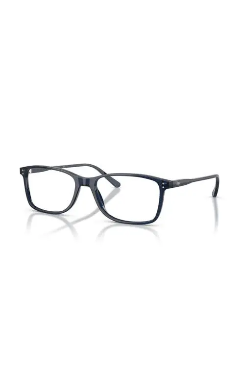 Polo Ralph Lauren 56mm Rectangle Full Rim Eyeglasses - Blue