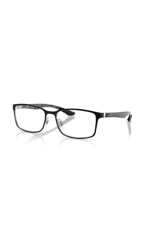 Ray-ban 57mm Rectangle Eyeglasses - Black