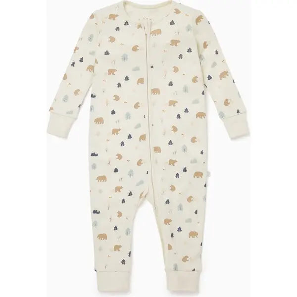 MORI Two-way Zip-up Romper - Bear Print