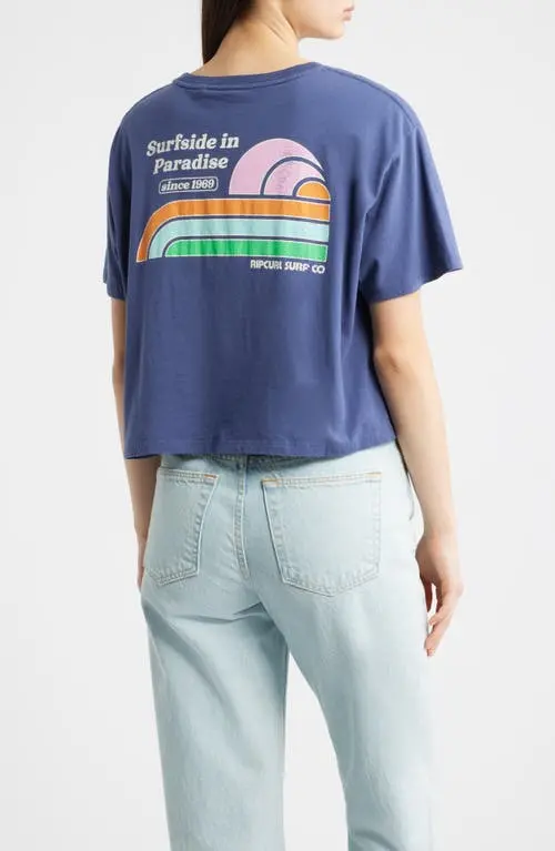 Rip Curl Graphic Cropped T-shirt - Navy