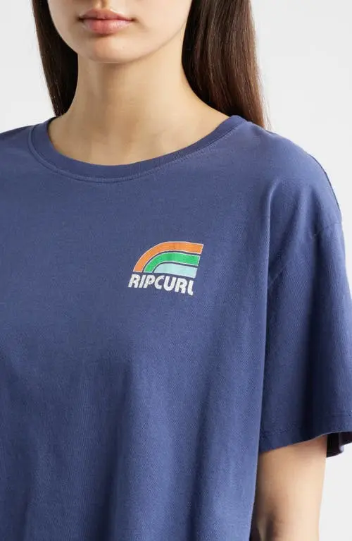 Rip Curl Graphic Cropped T-shirt - Navy