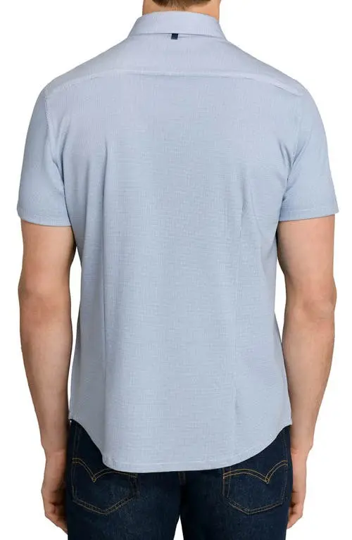 W.R.K Slim Fit Micro Circle Reworked Short Sleeve Button-down Shirt