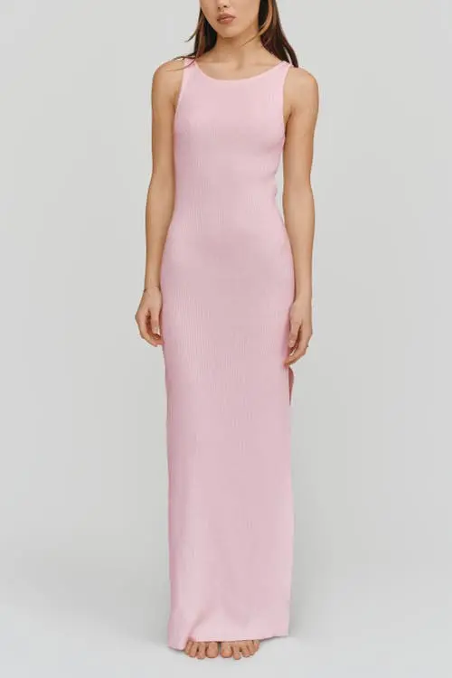 KATHRYN MCCARRON Carolina Maxi Knit Dress - Blush