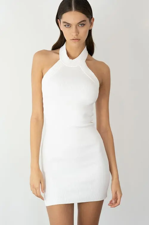 KATHRYN MCCARRON Halter Dress - White