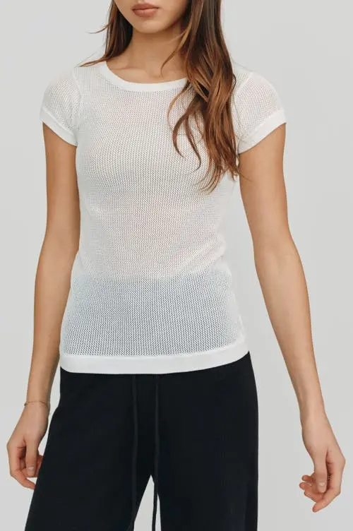 KATHRYN MCCARRON Ella Mesh Tee - White