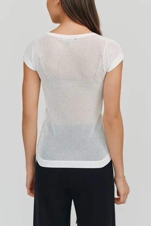 KATHRYN MCCARRON Ella Mesh Tee - White