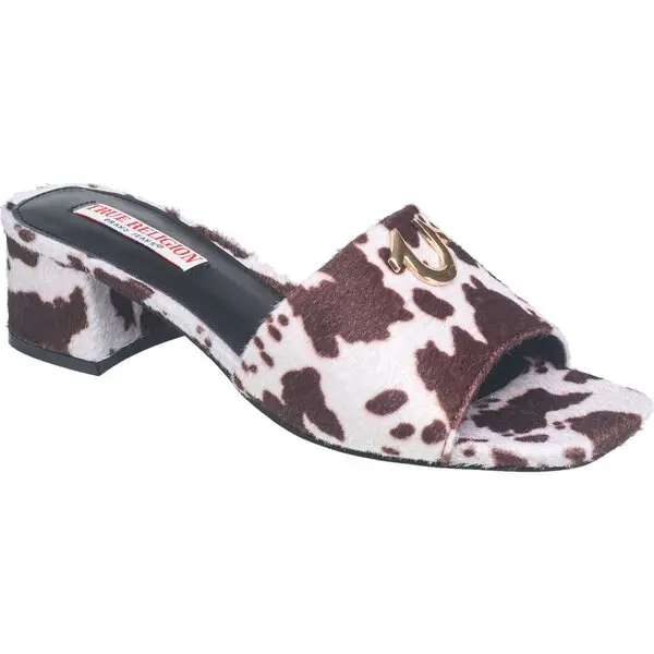 True Religion Single Strap Block Heel - Cow