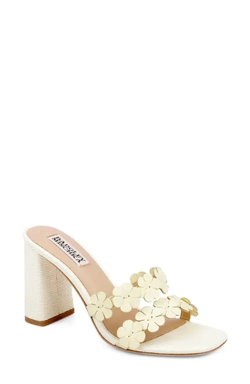 Badgley Mischka Webster Floral Slide Sandal - Lime Leather