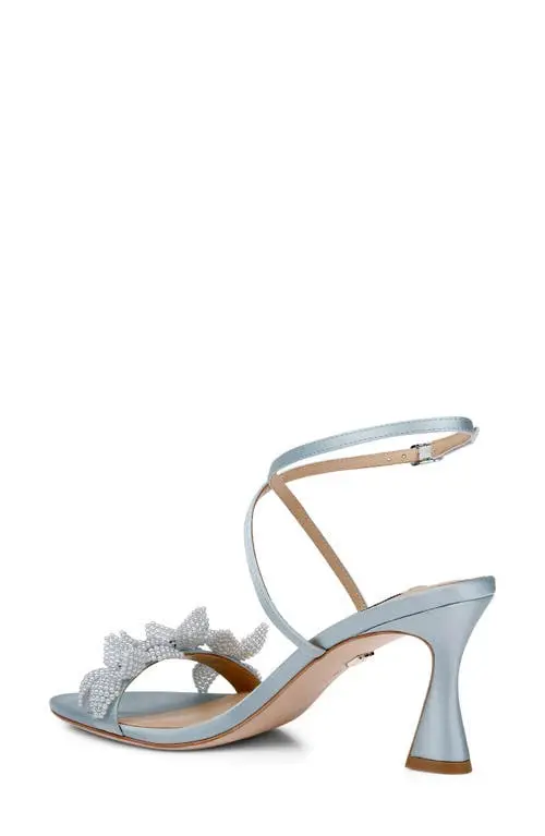Badgley Mischka Whitney Ankle Strap Pointed Toe Sandal - Mist Blue Satin