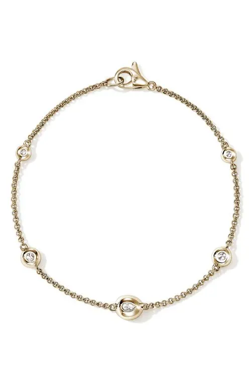 John Hardy 14k And Diamond Station Bracelet - Gold