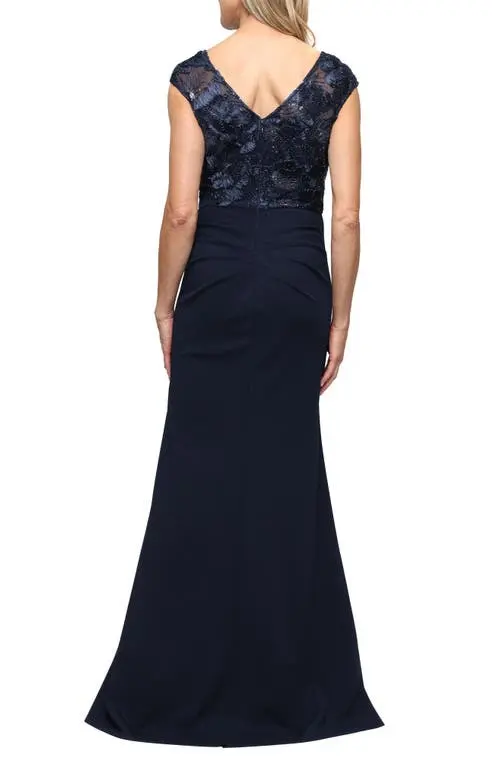 Alex Evenings Soutache Crepe Gown