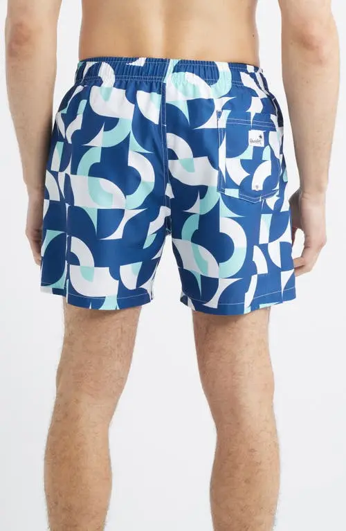 BOARDIES Abstract Print Swim Trunks - Blue Multi