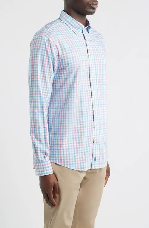 Johnnie-o Yosef Check Everyday Performance Button-down Shirt - Navy