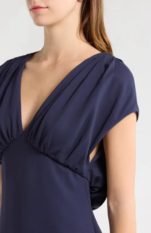 Staud Empire Waist Bias-cut Dress - Navy