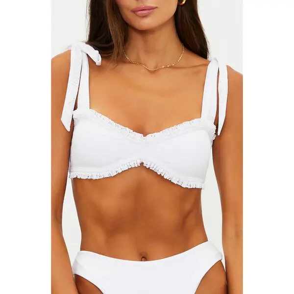 Beach Riot Taryn Ruffle Eyelet Bikini Top