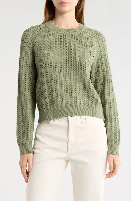 Marine Layer Mina Cotton Pointelle Sweater - Shadow