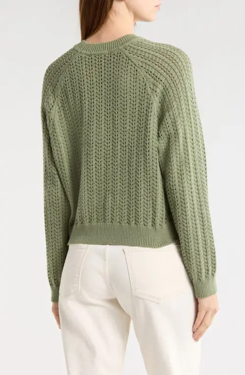 Marine Layer Mina Cotton Pointelle Sweater - Shadow