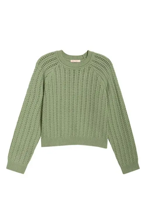 Marine Layer Mina Cotton Pointelle Sweater - Shadow