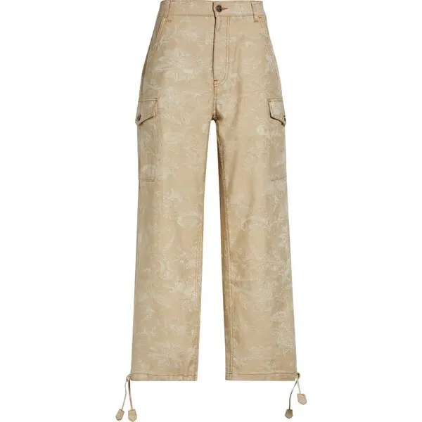 Etro Floral Cargo Jeans With Drawstring Hem