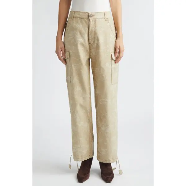 Etro Floral Cargo Jeans With Drawstring Hem