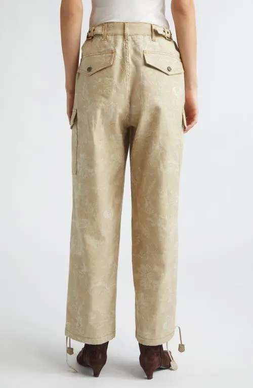 Etro Floral Cargo Jeans With Drawstring Hem