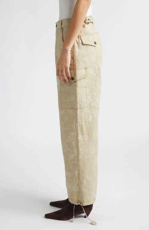 Etro Floral Cargo Jeans With Drawstring Hem