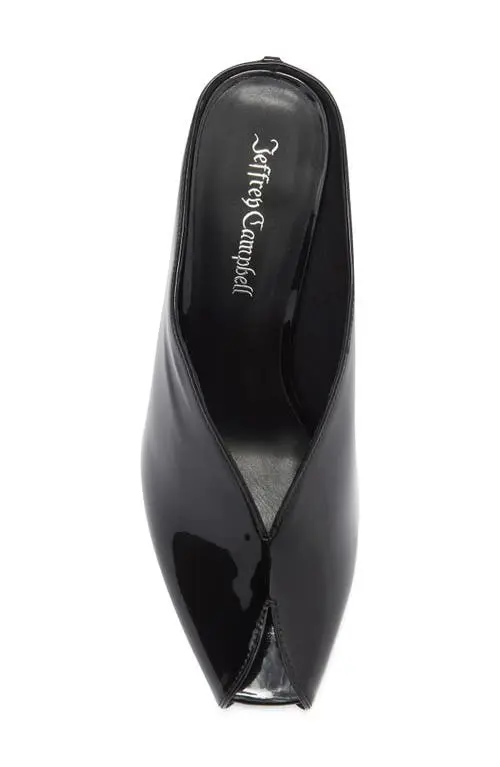 Jeffrey Campbell Parler Peep-toe Mule - Black Patent