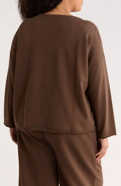 Eileen Fisher Bateau Neck Organic Cotton Sweatshirt