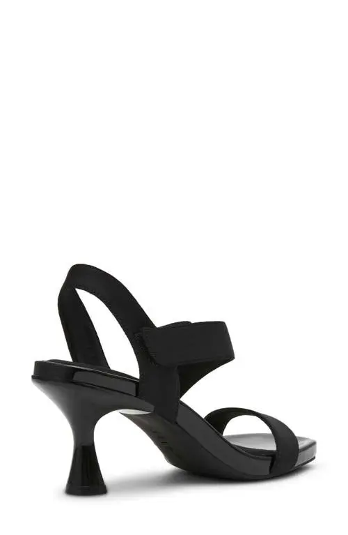 Anne Klein Justin Kitten Heel Sandal - Black Stretch