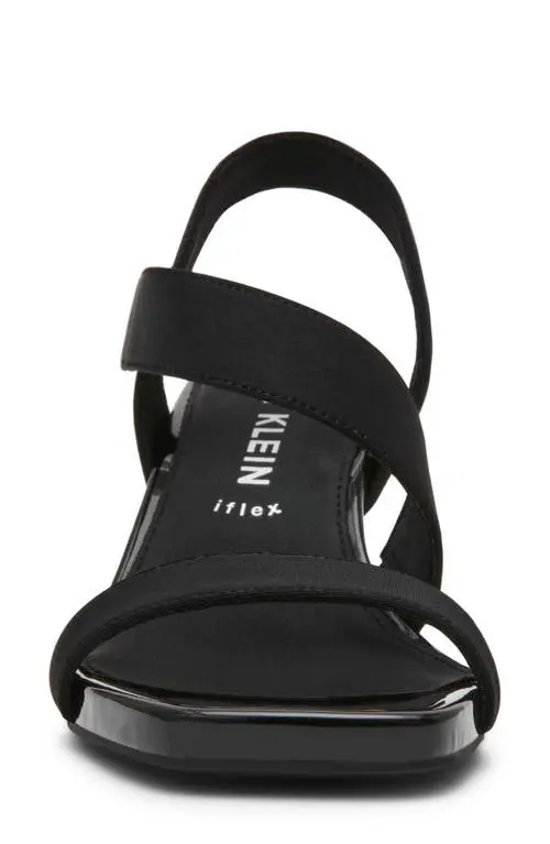 Anne Klein Justin Kitten Heel Sandal - Black Stretch