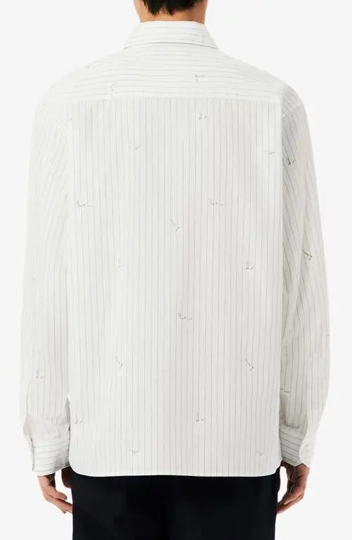 Lacoste Stripe Jacquard Print Button-up Shirt