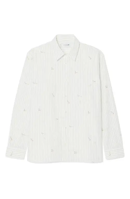 Lacoste Stripe Jacquard Print Button-up Shirt