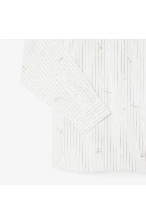 Lacoste Stripe Jacquard Print Button-up Shirt