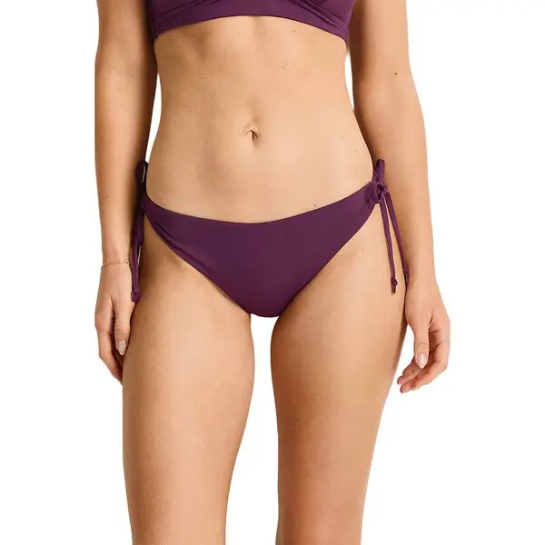 SEA LEVEL Essentials Edit Tie Side Bikini Bottoms - Claret