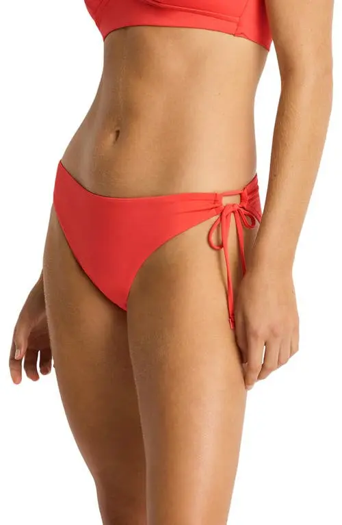 SEA LEVEL Essentials Edit Tie Side Bikini Bottoms - Tango
