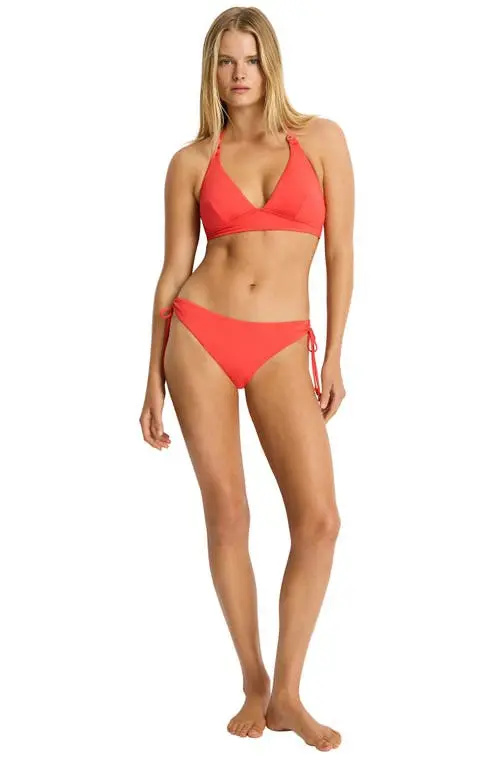 SEA LEVEL Essentials Edit Tie Side Bikini Bottoms - Tango