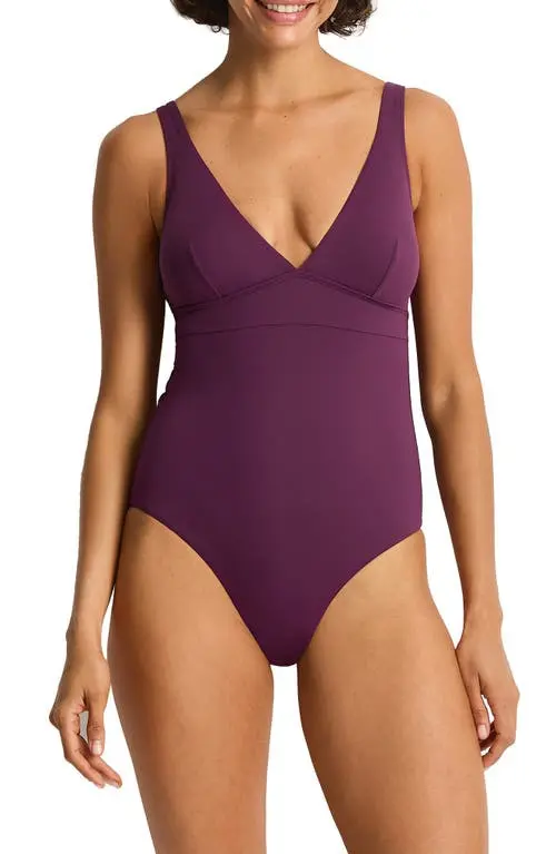 SEA LEVEL Longline Tie Back One-piece Swimsuit - Claret