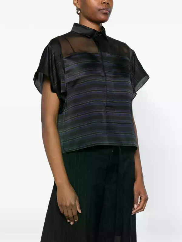 Sacai Mesh Striped Blouse