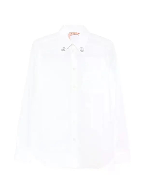 N°21 Embellished-collar Shirt - White
