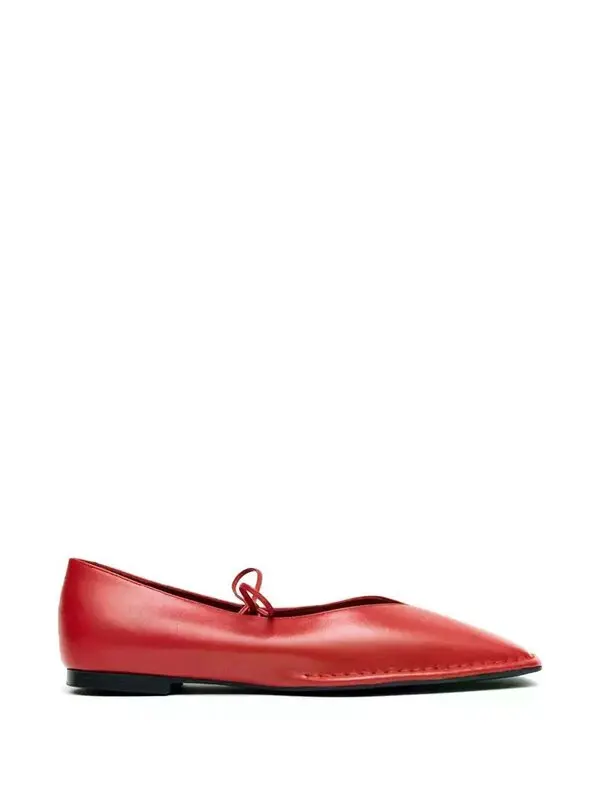 ALOHAS Sway Tie Square-toe Ballet Flats - Red